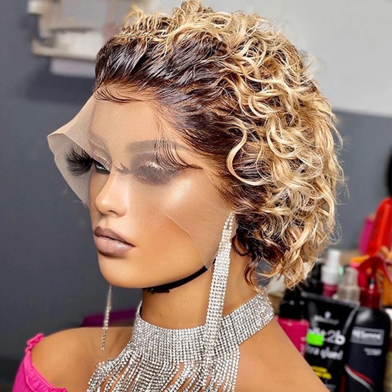 Curly Short Wig | Pixie Cut Wig |T Part Wig - Ms Lula Hair