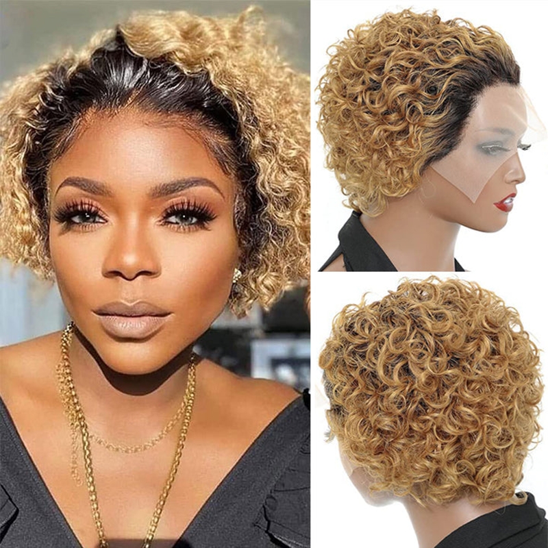 Curly Short Wig | Pixie Cut Wig |T Part Wig - Ms Lula Hair
