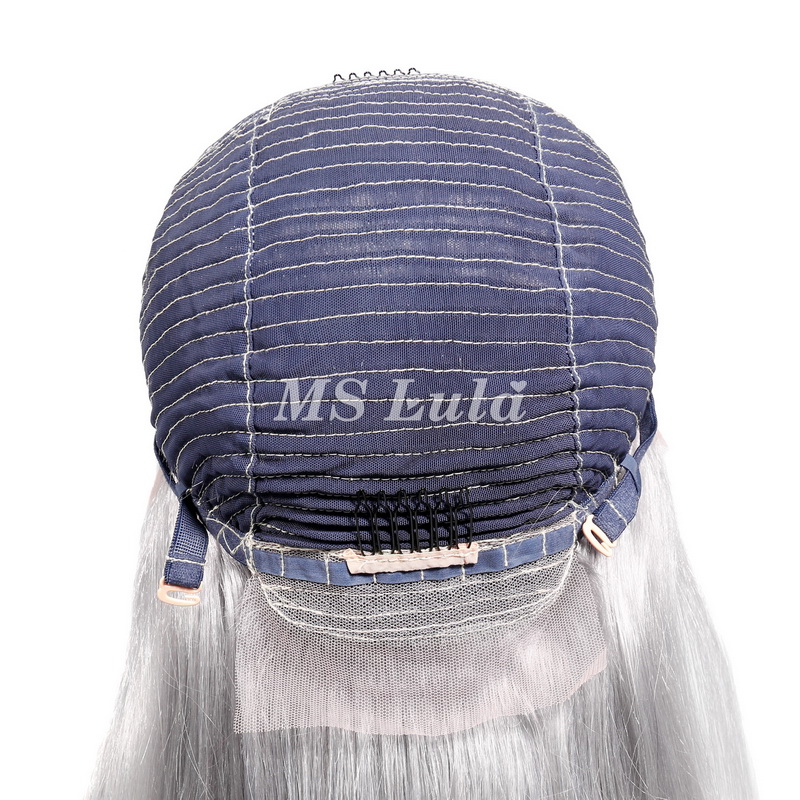 Silver Grey Wigs | Straight Hair | Colored Lace Front Wig - Ms Lula